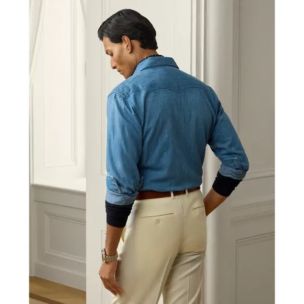 Ralph Lauren Cotton-linen Denim Western Shirt