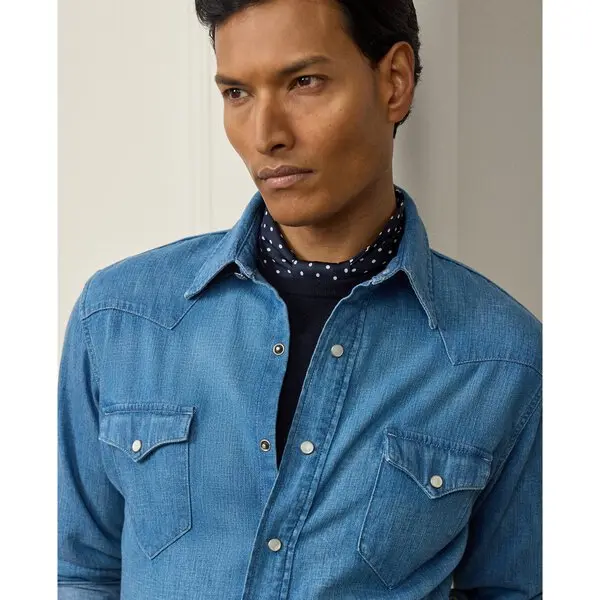 Ralph Lauren Cotton-linen Denim Western Shirt