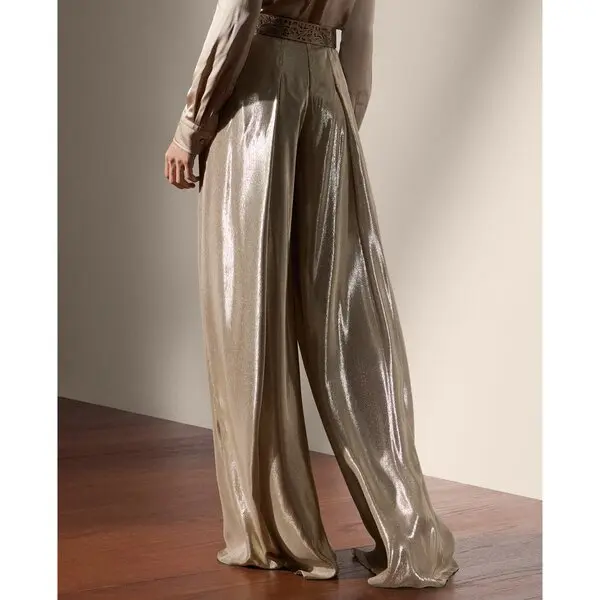 Ralph Lauren Franncis Striped Metallic Chiffon Pant