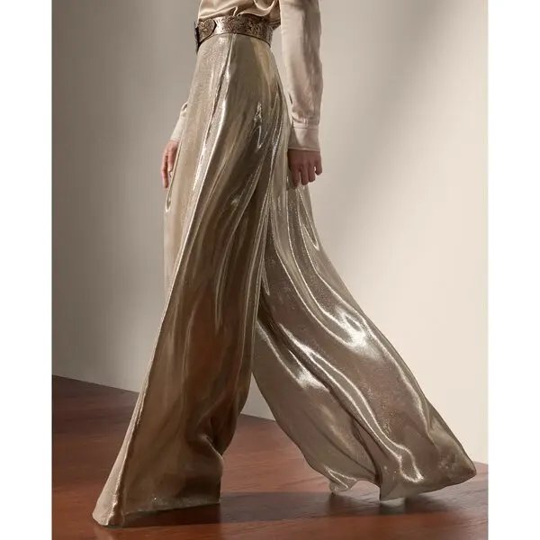 Ralph Lauren Franncis Striped Metallic Chiffon Pant