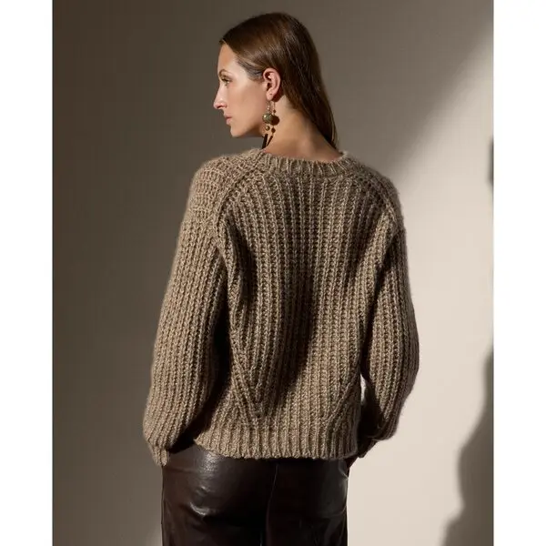 Ralph Lauren Rib-knit Mouliné Cashmere-silk Sweater