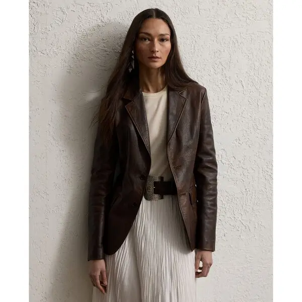 Ralph Lauren Tomasso Distressed Leather Jacket