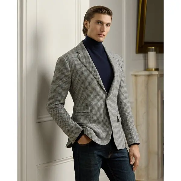 Ralph Lauren Kent Hand-tailored Houndstooth Jacket