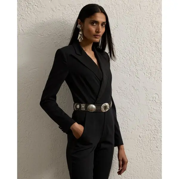 Ralph Lauren Tenney Wool Gabardine Tuxedo Jumpsuit