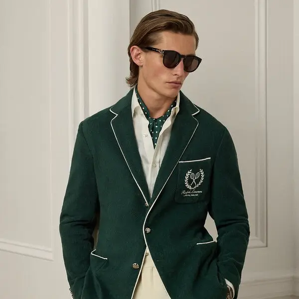 Ralph Lauren Hand-tailored Embroidered Terry Blazer