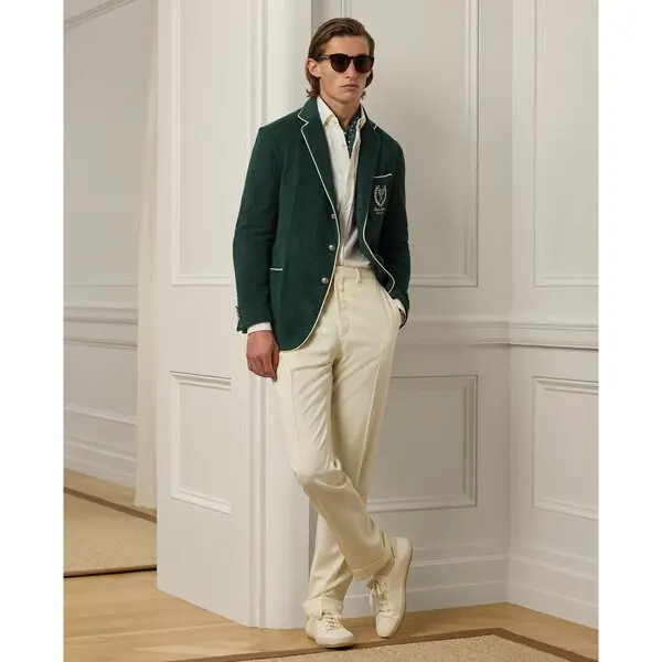 Ralph Lauren Hand-tailored Embroidered Terry Blazer