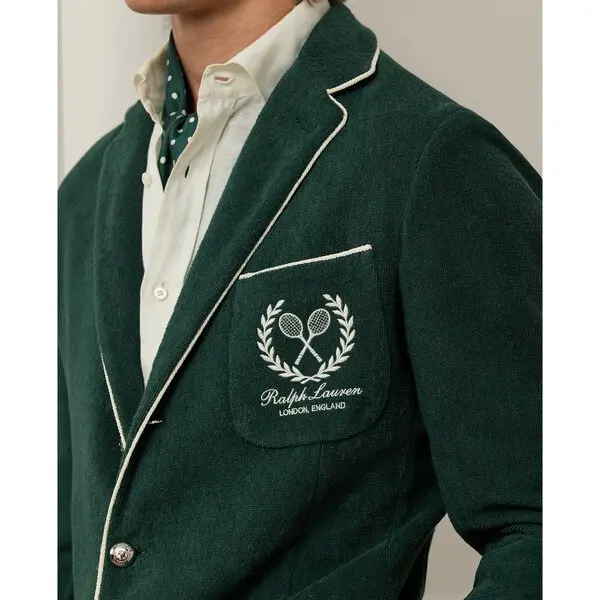 Ralph Lauren Hand-tailored Embroidered Terry Blazer