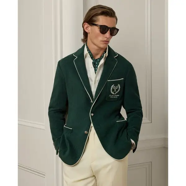 Ralph Lauren Hand-tailored Embroidered Terry Blazer