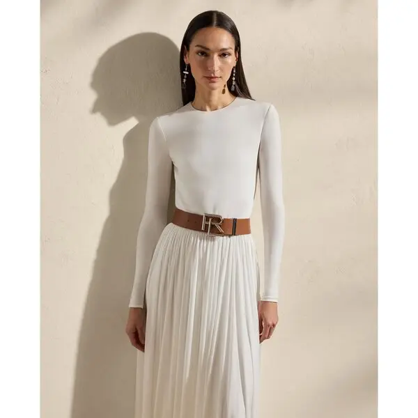 Ralph Lauren Shirred Crepe Jersey Day Dress