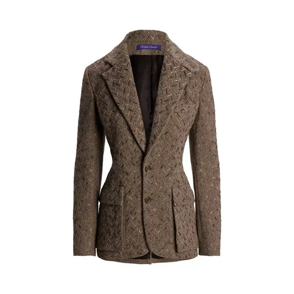 Ralph Lauren Preston Embellished Herringbone Jacket