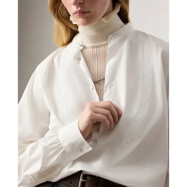 Ralph Lauren Abbie Cotton Broadcloth Blouse