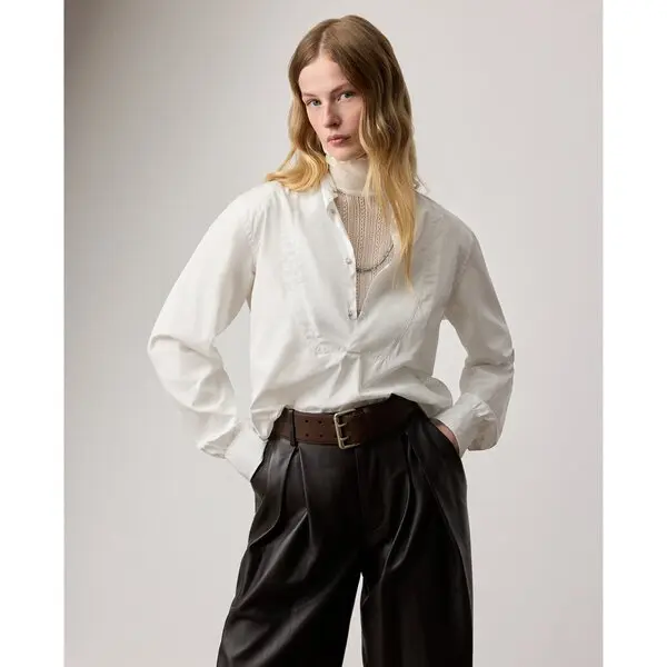 Ralph Lauren Abbie Cotton Broadcloth Blouse
