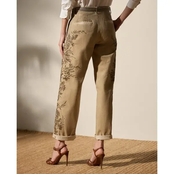 Ralph Lauren Fallon Embellished Cotton Chino Pant