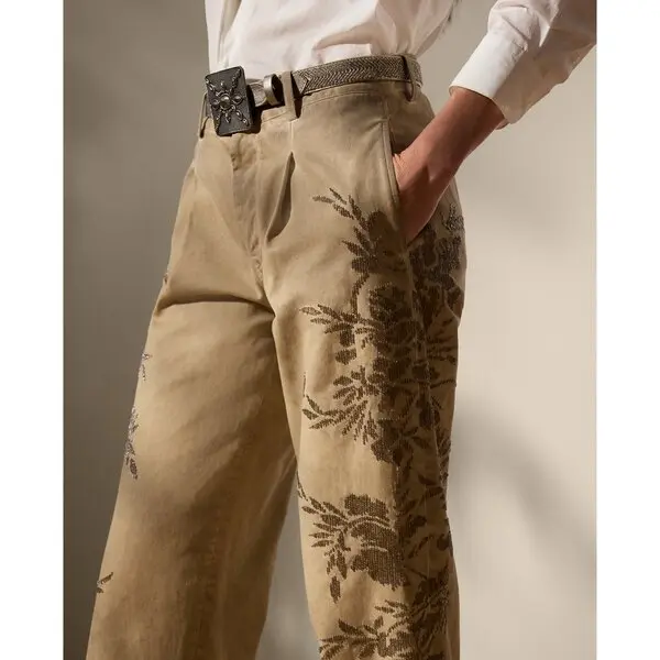 Ralph Lauren Fallon Embellished Cotton Chino Pant
