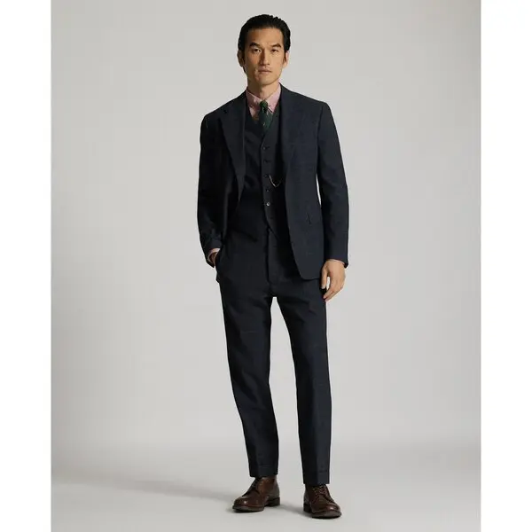 Ralph Lauren Slim Fit Indigo Checked Suit Trouser