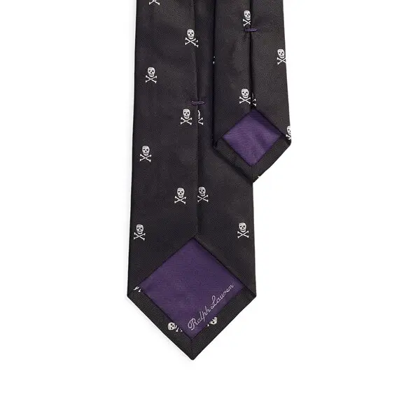 Ralph Lauren Skull-and-bones Silk Repp Tie - Black