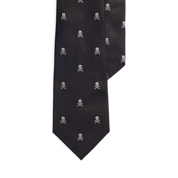 Ralph Lauren Skull-and-bones Silk Repp Tie - Black