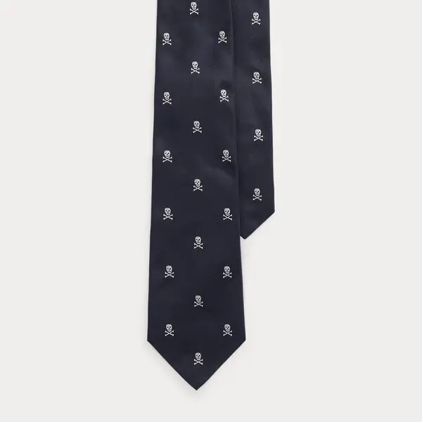 Ralph Lauren Skull-and-bones Silk Repp Tie - Navy