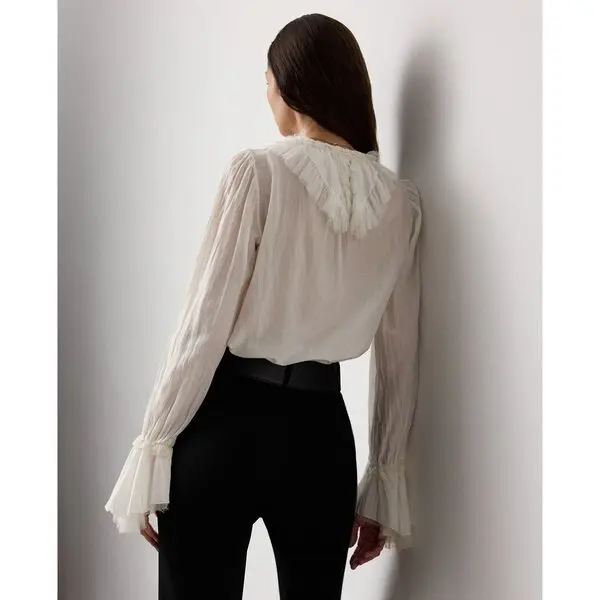 Ralph Lauren Kensley Cotton-silk Voile Blouse