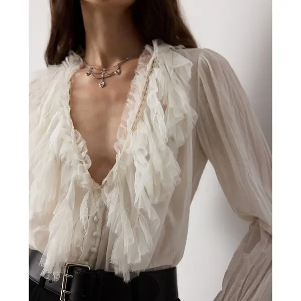 Ralph Lauren Kensley Cotton-silk Voile Blouse