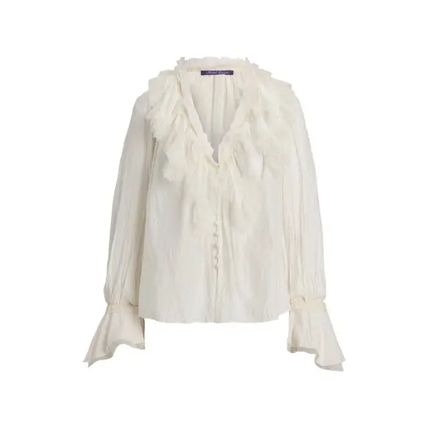 Ralph Lauren Kensley Cotton-silk Voile Blouse