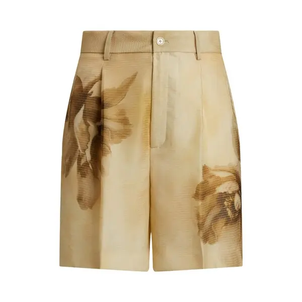 Ralph Lauren Tracy Pleated Floral Silk Gauze Short
