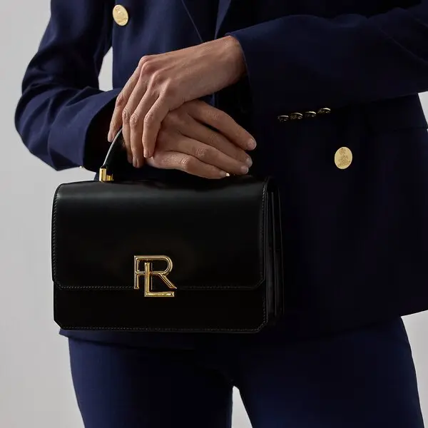 Ralph Lauren Rl 888 Box Calfskin Top Handle - Black