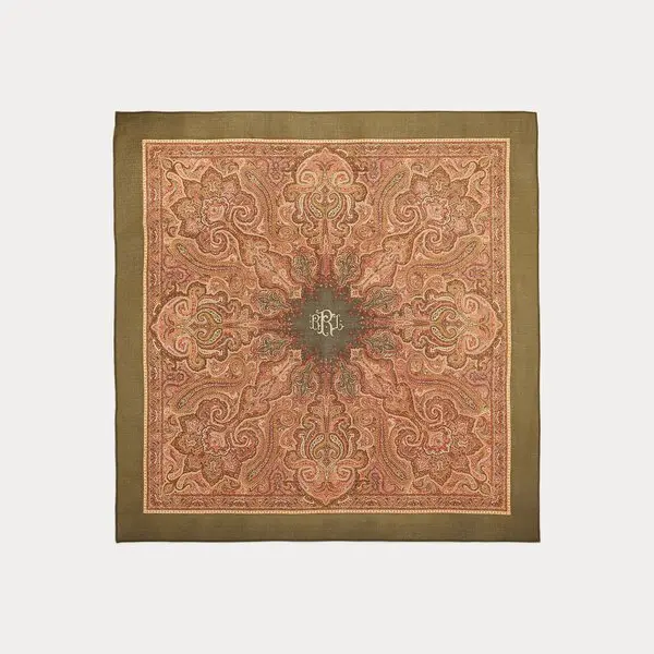Ralph Lauren Paisley Wool Gauze Scarf - Green Multi