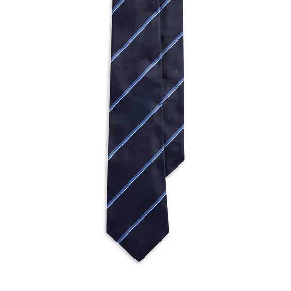 Ralph Lauren Striped Silk Repp Tie - Navy Multi