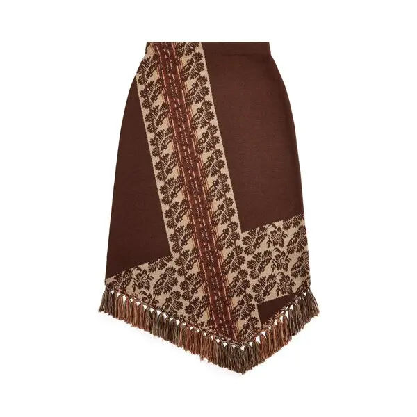 Ralph Lauren Fringe-trim Wool Jacquard Skirt