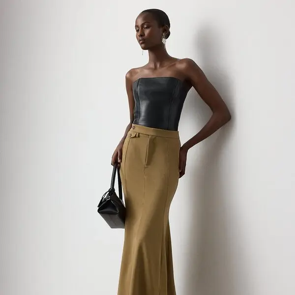 Ralph Lauren Teyanna Wool Gabardine Skirt