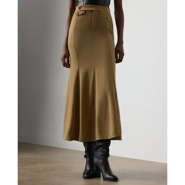 Ralph Lauren Teyanna Wool Gabardine Skirt