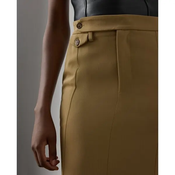 Ralph Lauren Teyanna Wool Gabardine Skirt