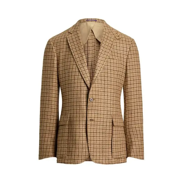 Ralph Lauren Kent Hand-tailored Checked Sport Coat - Camel/brown