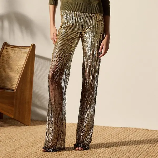 Ralph Lauren Bradlee Embellished Tulle Pant - Black