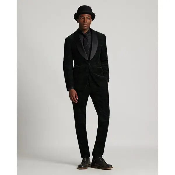 Ralph Lauren Plaid Corduroy Tuxedo Jacket