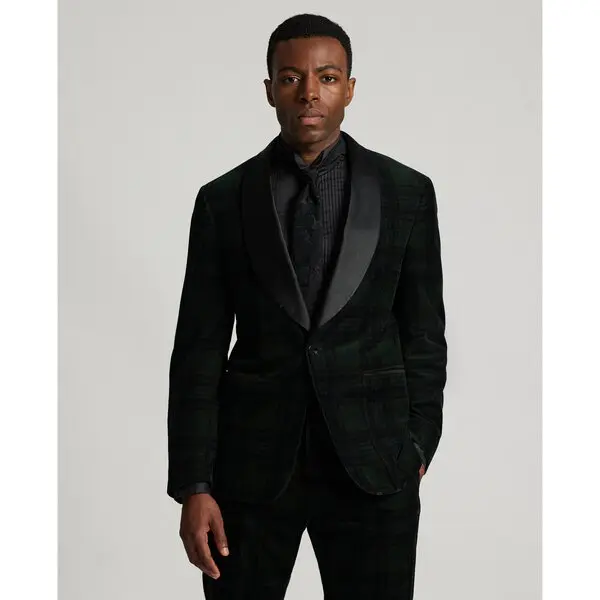 Ralph Lauren Plaid Corduroy Tuxedo Jacket