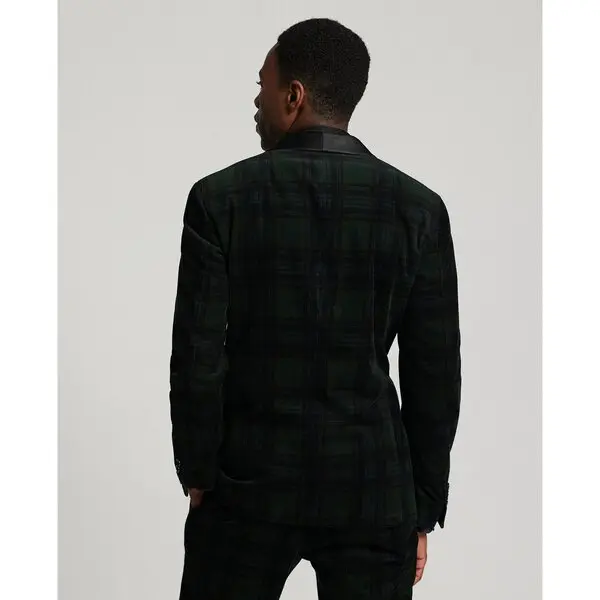 Ralph Lauren Plaid Corduroy Tuxedo Jacket