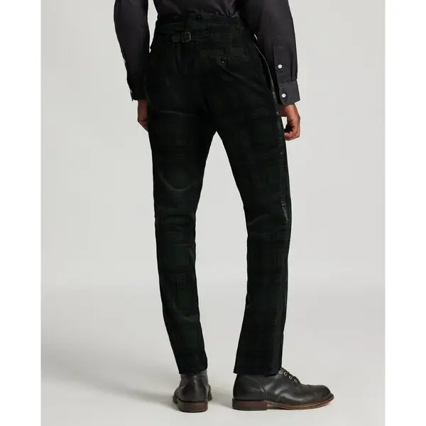 Ralph Lauren Slim Fit Plaid Corduroy Tuxedo Trouser