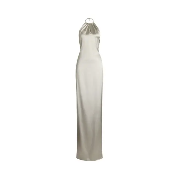 Ralph Lauren Corra Stretch Satin Evening Dress - Mist