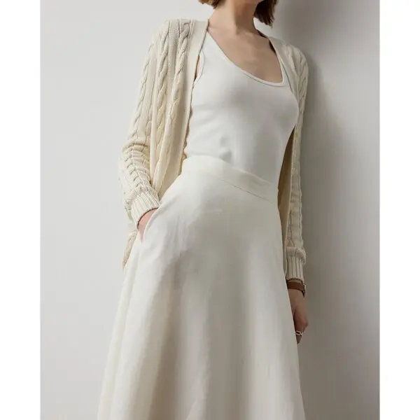 Ralph Lauren Erica Linen Skirt - Cream