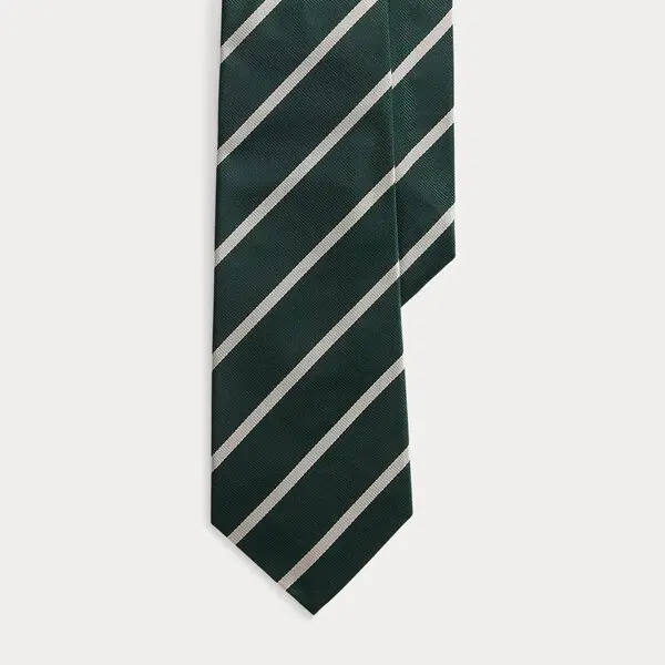 Ralph Lauren Striped Silk Repp Tie - Green