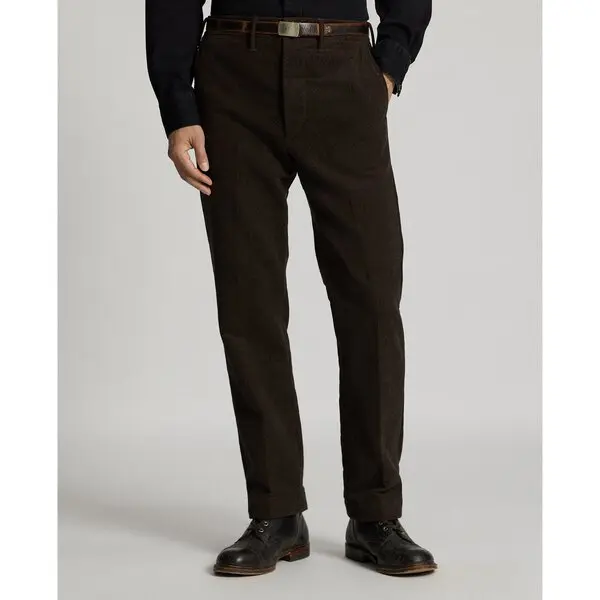 Ralph Lauren Diamond-print Moleskin Officer’s Pant - Brown/black Multi