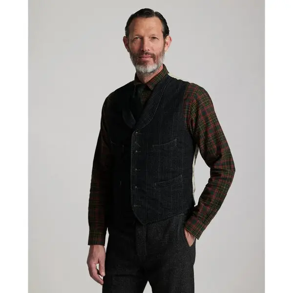 Ralph Lauren Check-print Moleskin Vest