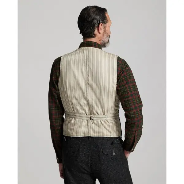 Ralph Lauren Check-print Moleskin Vest