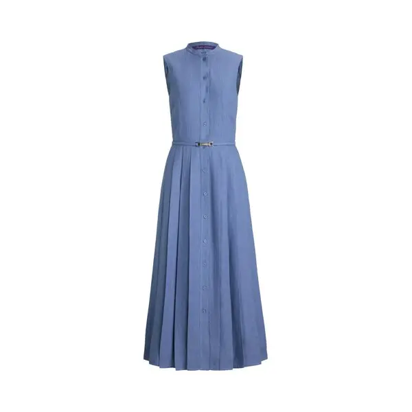 Ralph Lauren Kennedi Linen Sleeveless Day Dress - Cornflower