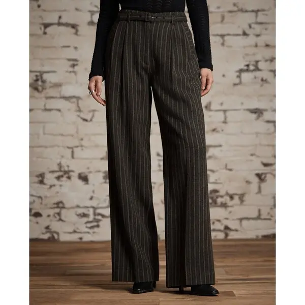 Ralph Lauren Striped Wool-cotton Pant