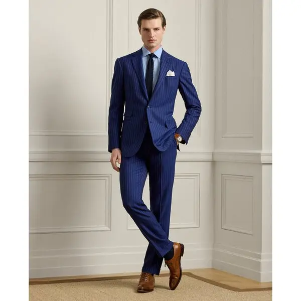 Ralph Lauren Kent Handmade Rope-stripe Suit