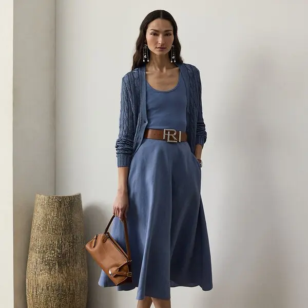 Ralph Lauren Erica Linen Skirt - Cornflower