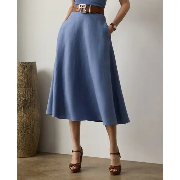 Ralph Lauren Erica Linen Skirt - Cornflower